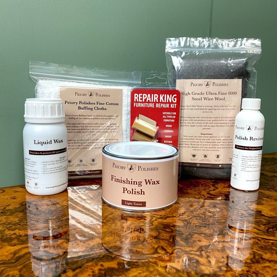 Antique Furniture Polishing Restoration Kit - Priory Polishes