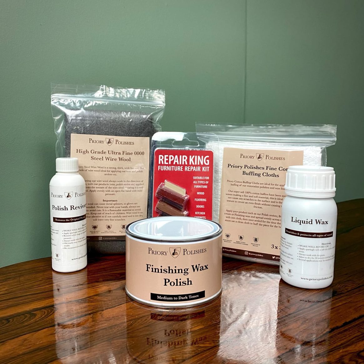 Antique Furniture Polishing Restoration Kit - Priory Polishes