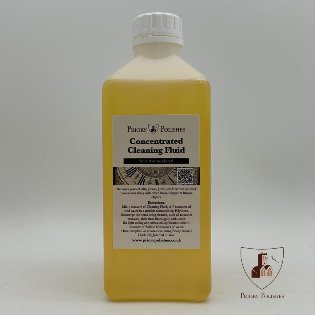 No 1 - Ammoniated Clock Cleaning Concentrate Solution - Priory Polishes