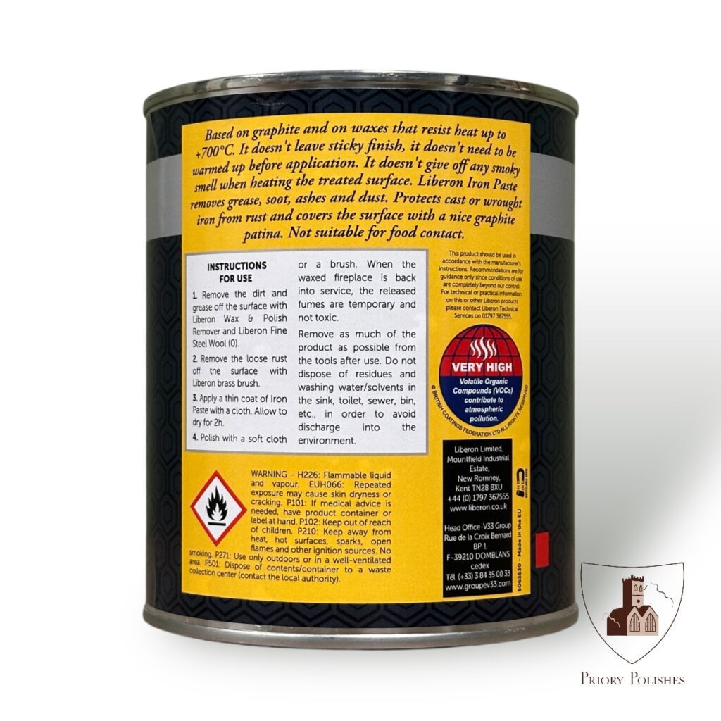 Liberon Iron Paste - For Cast & Wrought Ironwork - Priory Polishes