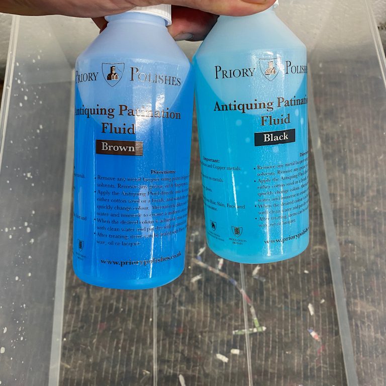Metal Antiquing Patination Fluid - Black - Priory Polishes