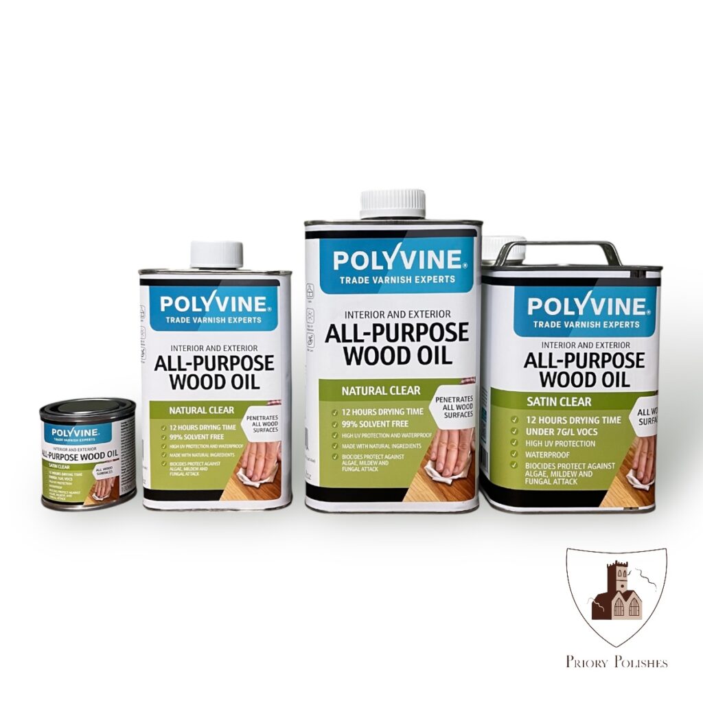 Polyvine Wood Oil - For Interior Or Exterior Use - Priory Polishes