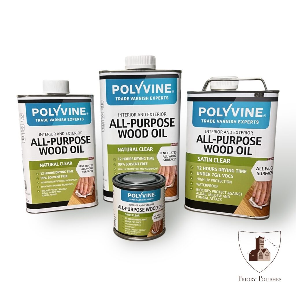 Polyvine Wood Oil - For Interior Or Exterior Use - Priory Polishes